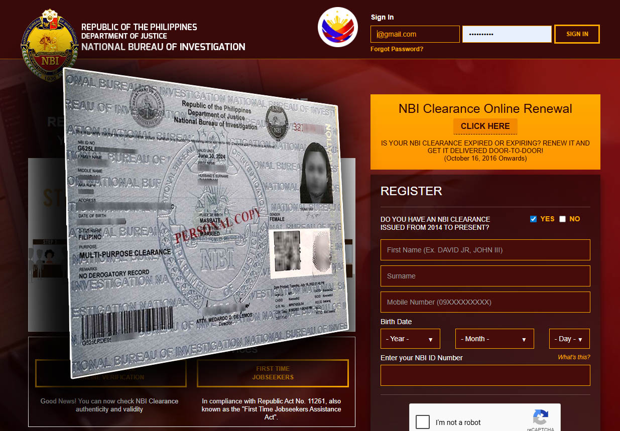 NBI RENEWAL FOR JOB APPLICATION AND TRAVEL